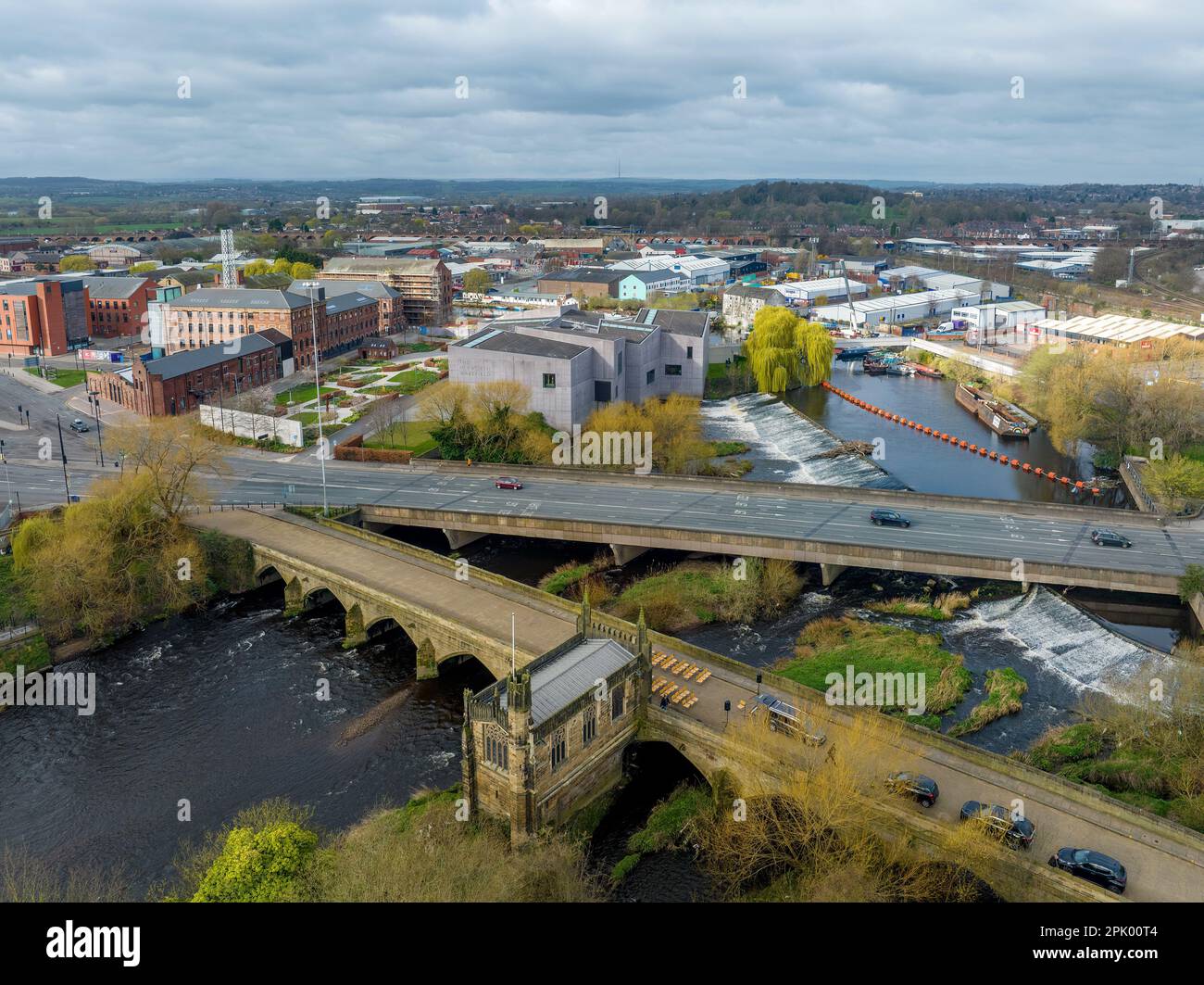 Wakefield city centre. Aerial view of the West Yorkshire city ...