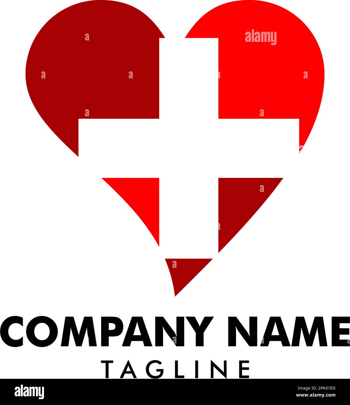 Cross plus heart medical logo icon design template elements Stock ...