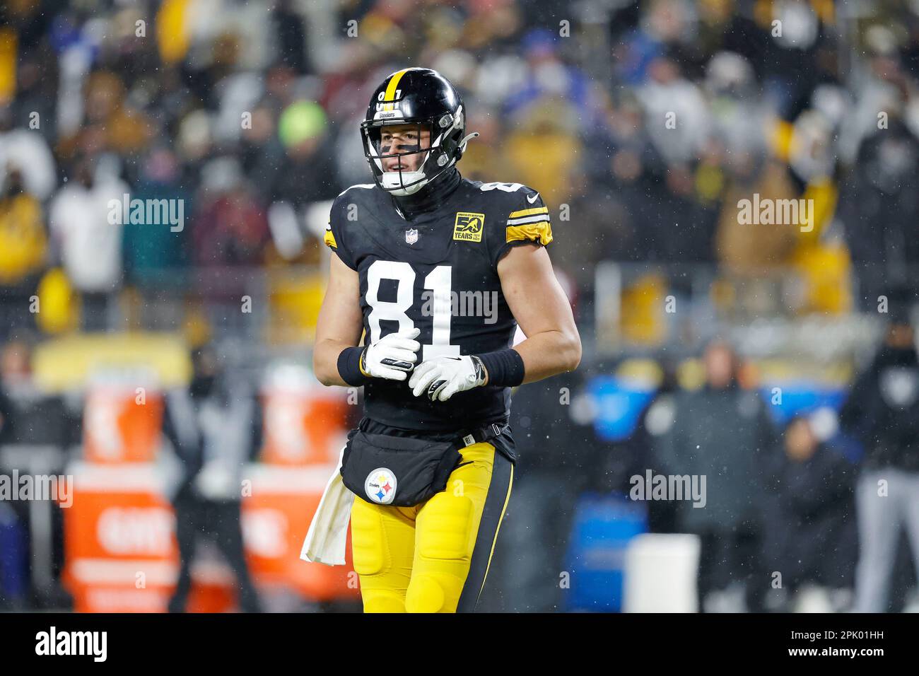 FILE - Pittsburgh Steelers tight end Zach Gentry watches during an NFL ...