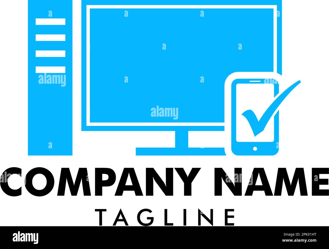 Desktop Logo Template Design Vector Stock Vector Image & Art - Alamy