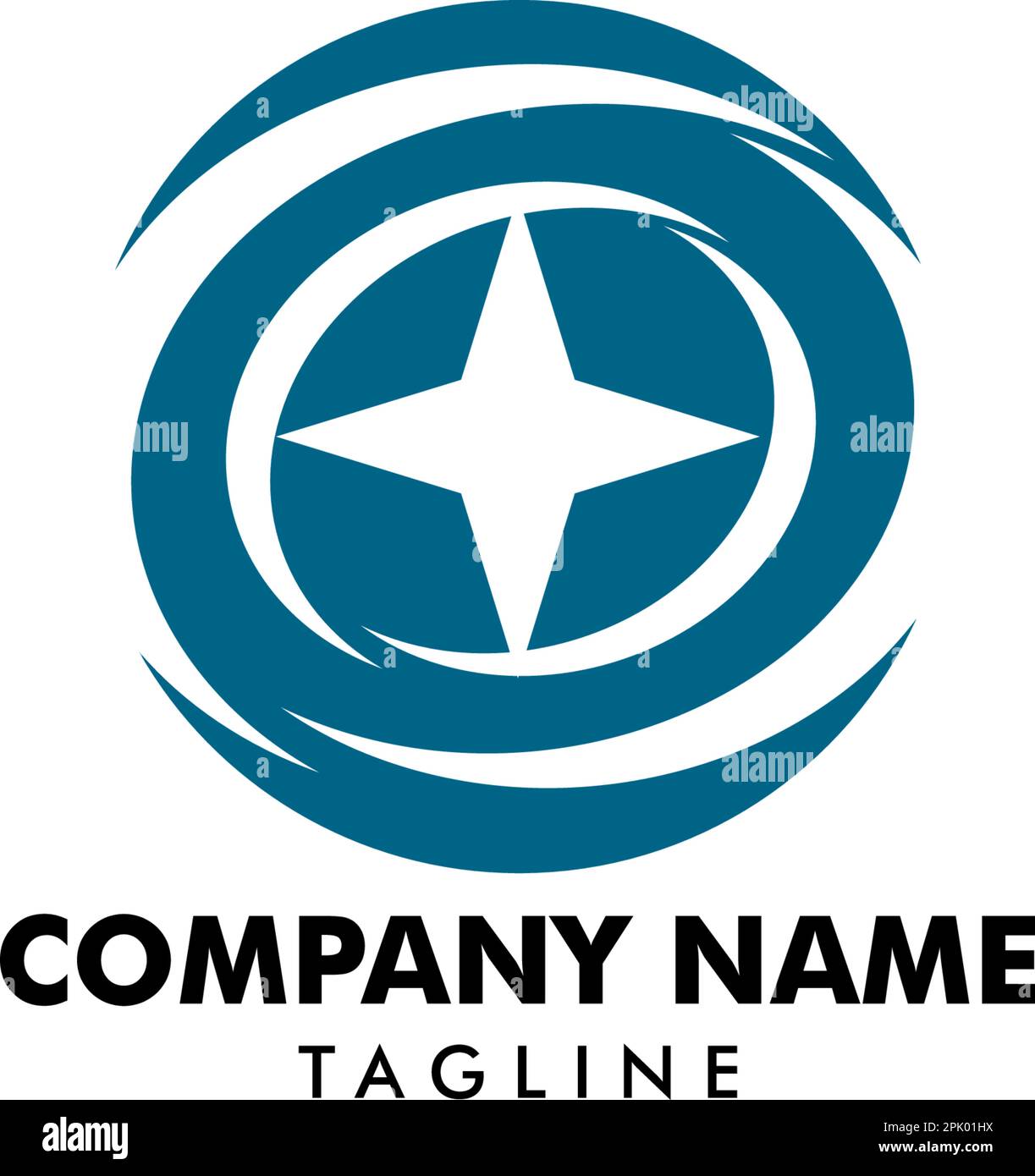 Circle Swoosh with Sparkling Star Logo Template Stock Vector Image ...