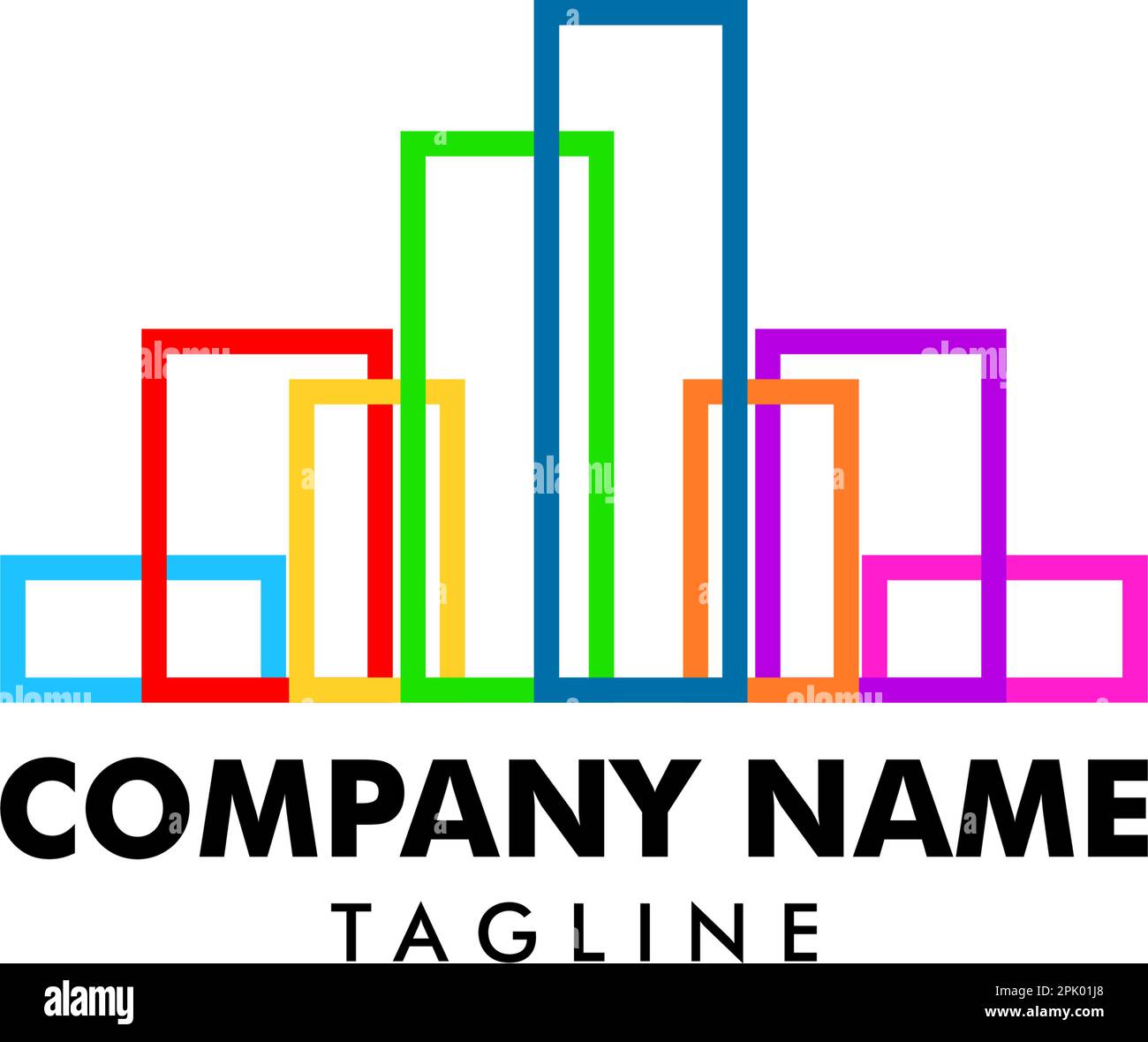 Colorful abstract line building logo Stock Vector Image & Art - Alamy