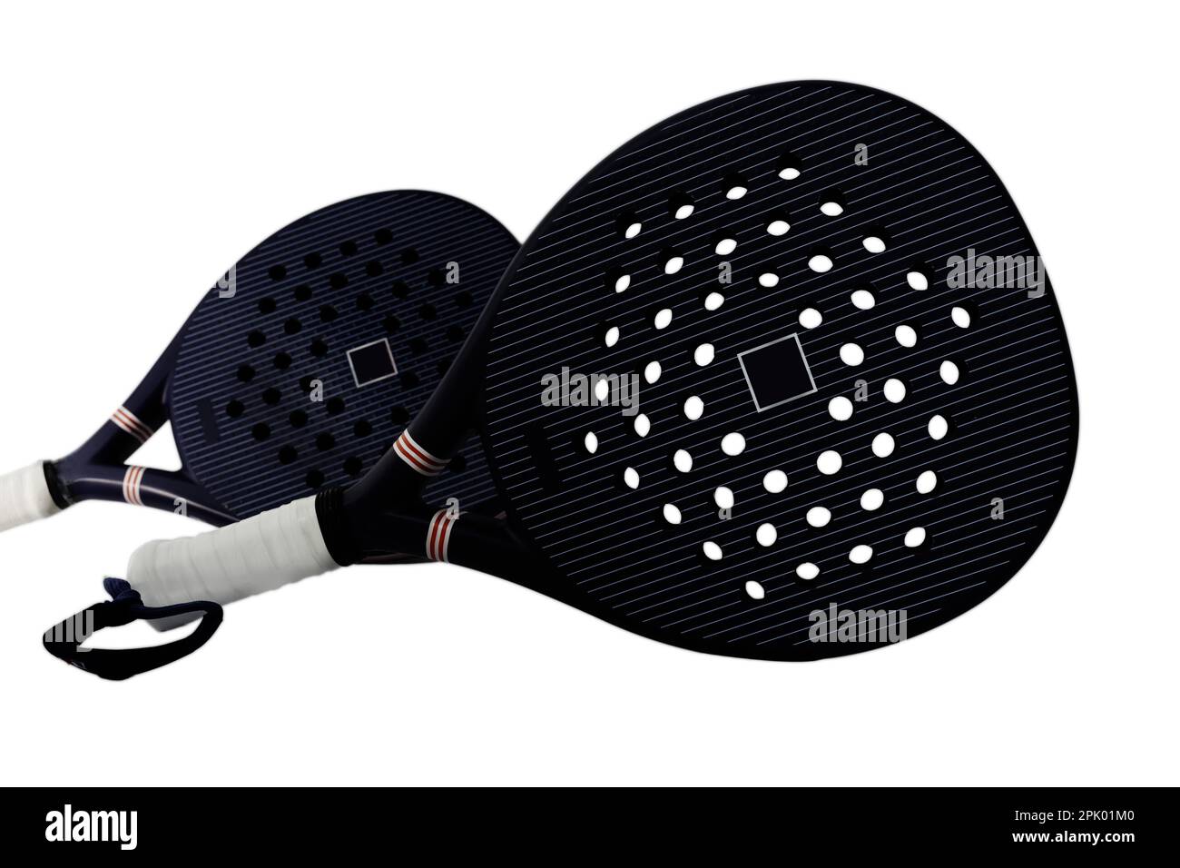 blue professional paddle tennis rackets isolated on white background ...