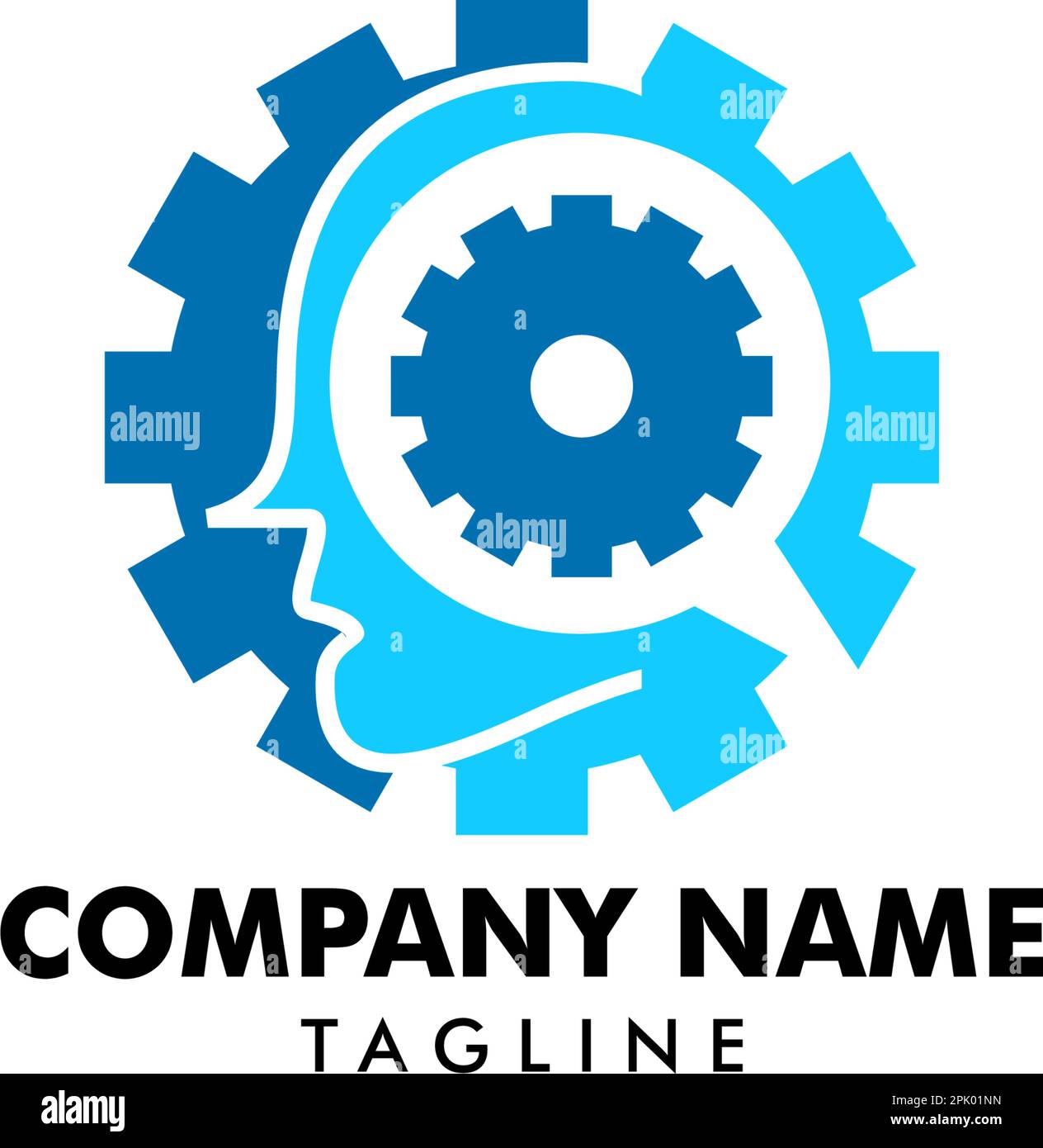 Cog gear mind head logo icon Stock Vector Image & Art - Alamy