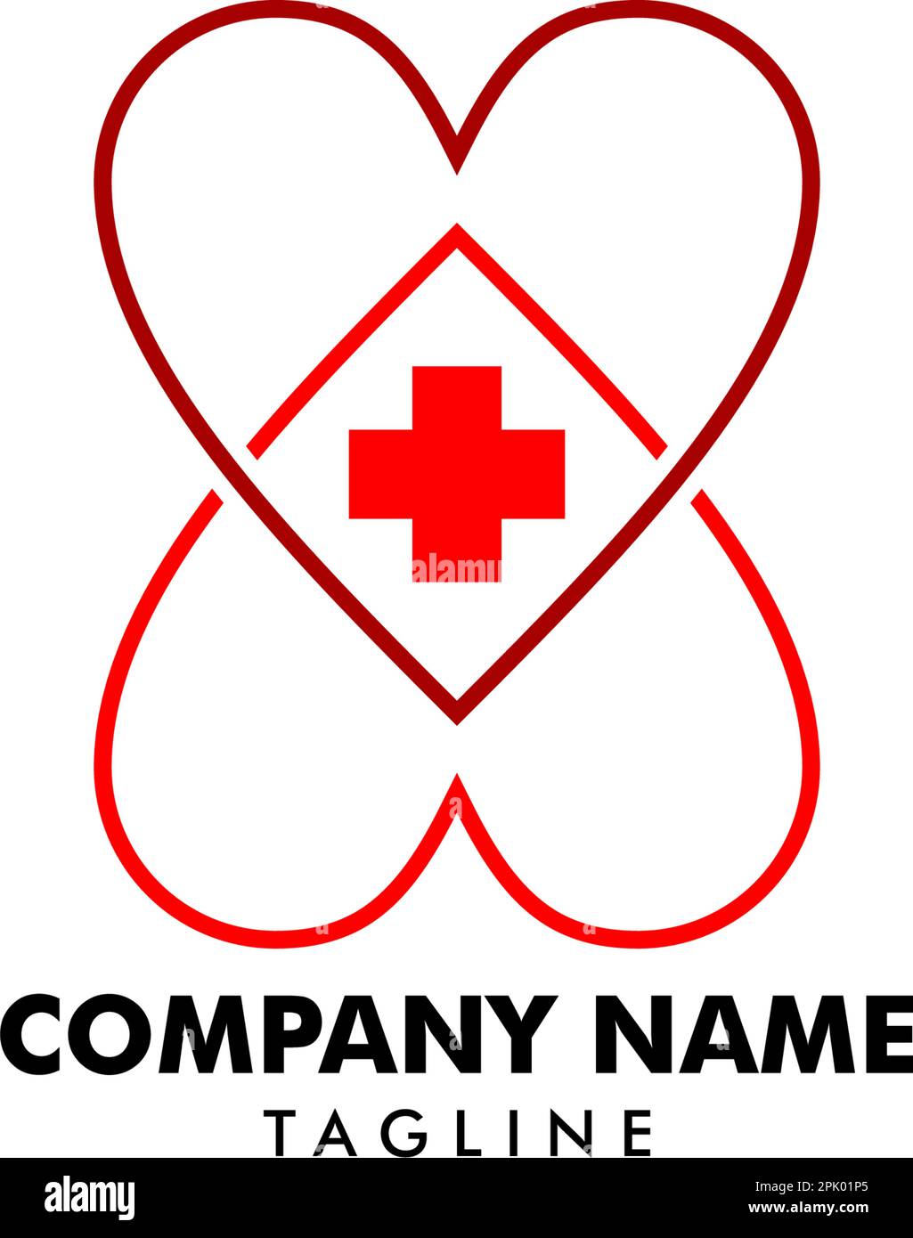 Cross plus heart medical logo icon design template elements Stock ...