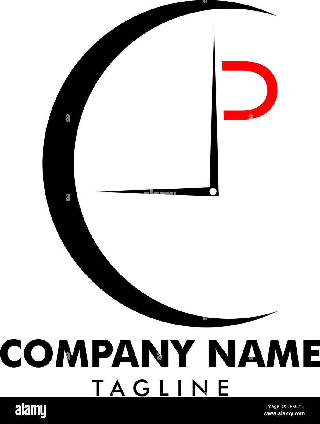 Clock with letter P Logo design inspiration Stock Vector Image & Art ...