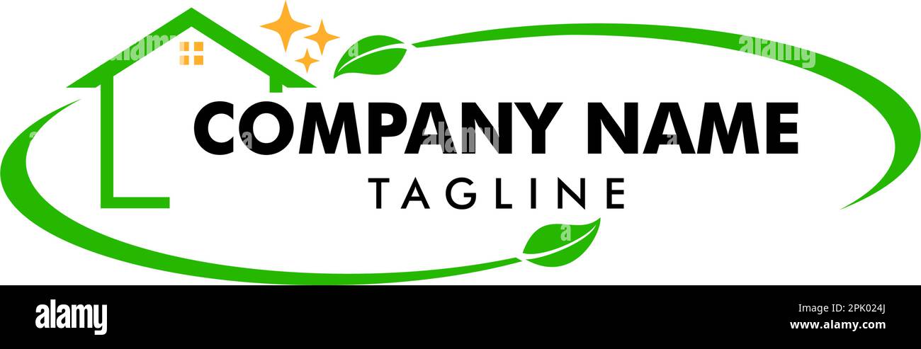 Clean House logo designs with Nature leaf, Cleaning Service logo vector ...