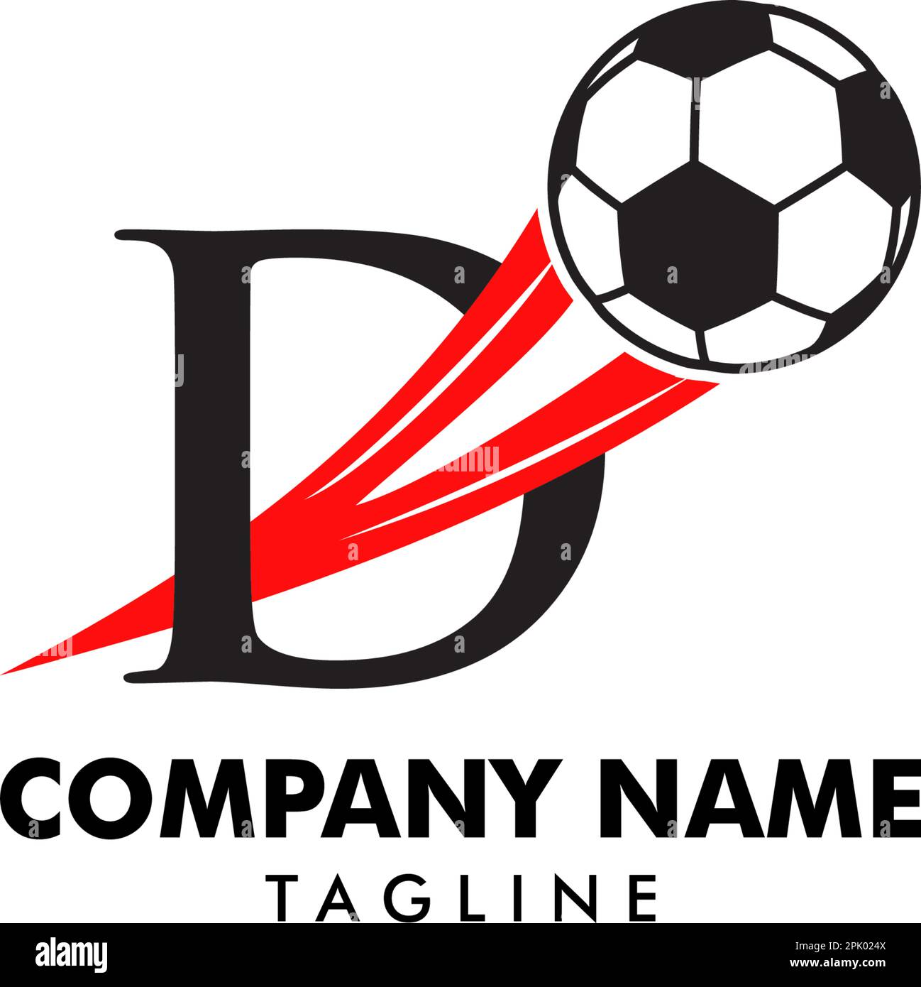 D letter logo, football ball logo design Stock Vector Image & Art - Alamy