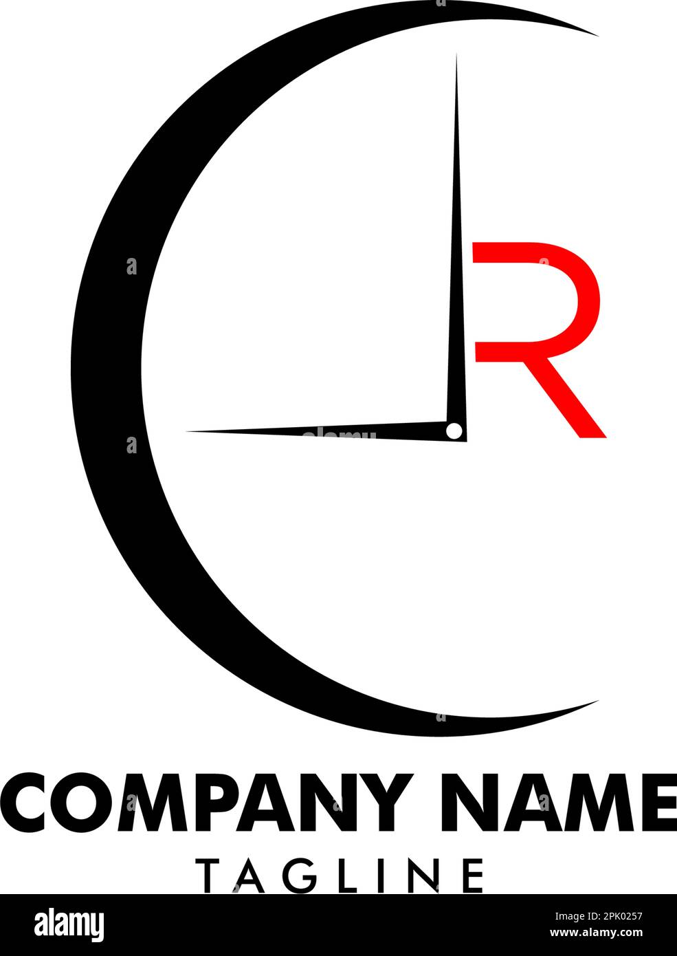 Clock with letter R Logo design inspiration Stock Vector Image & Art ...