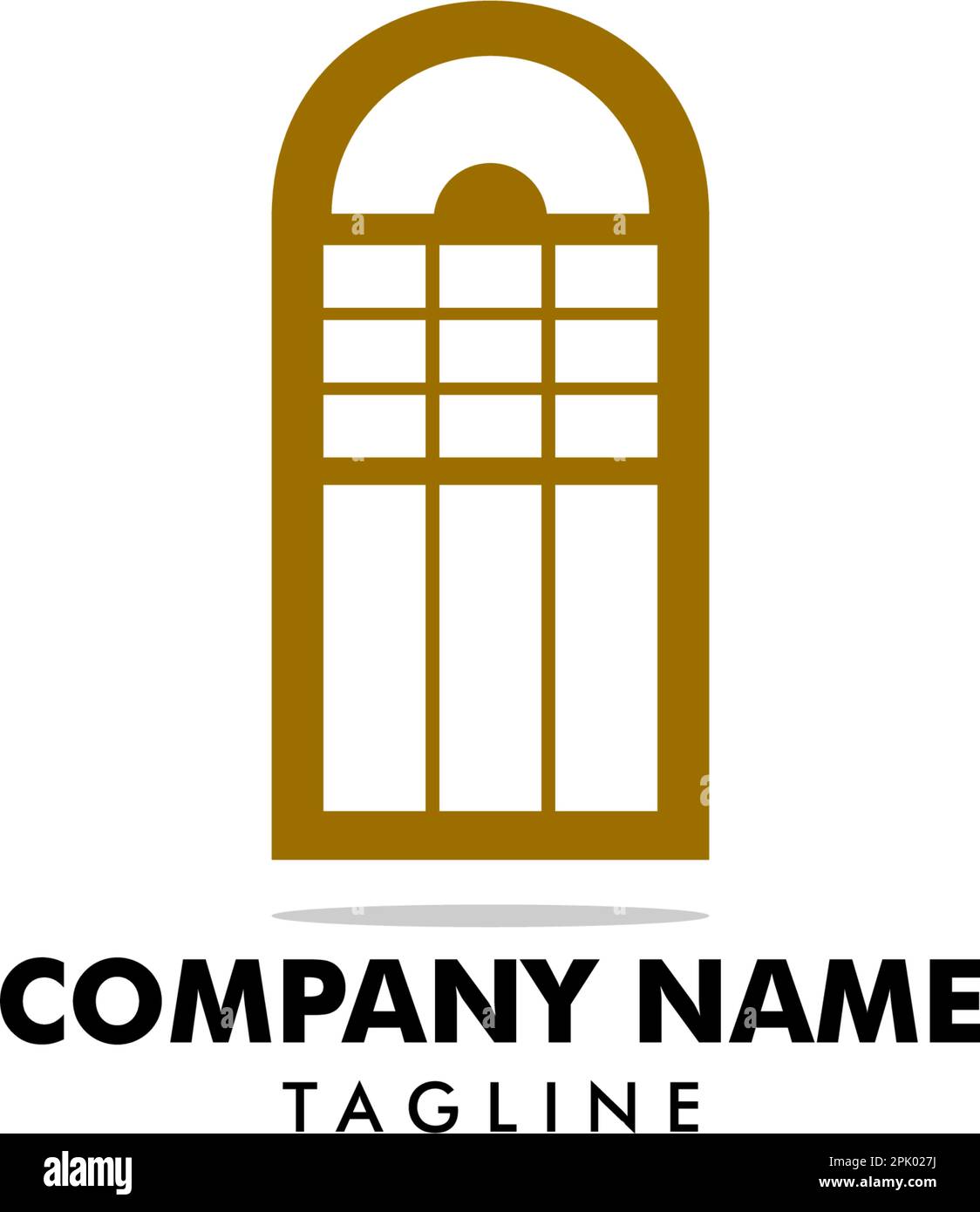 Classic arched window Icon Vector Logo Template Stock Vector Image ...