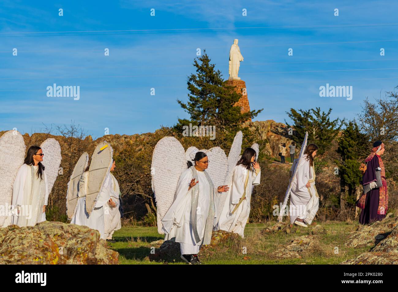 Oklahoma, APR 1 2023 - People preparing for the easter Pageant at ...
