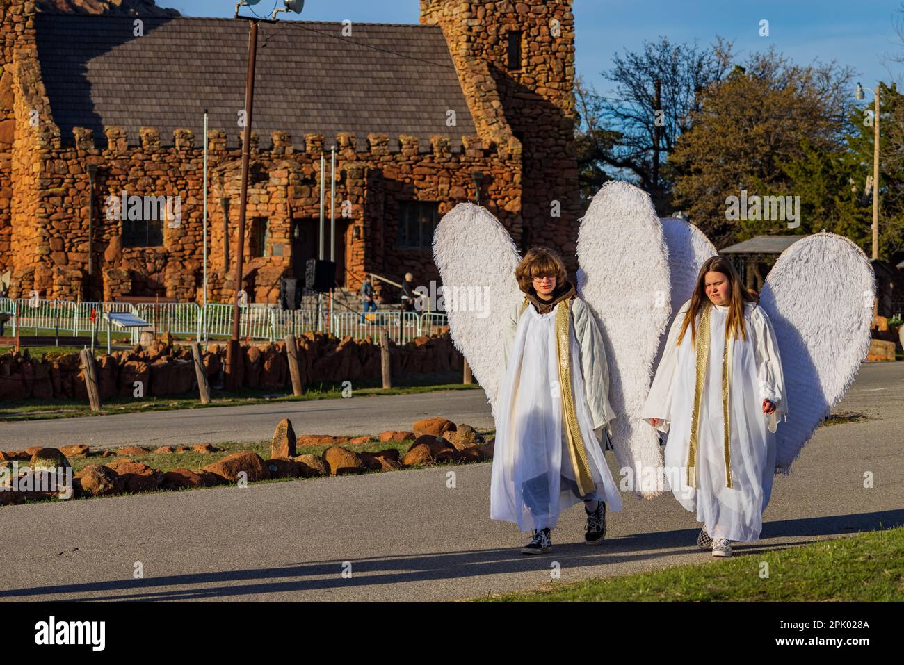 Oklahoma, APR 1 2023 - People preparing for the easter Pageant at ...