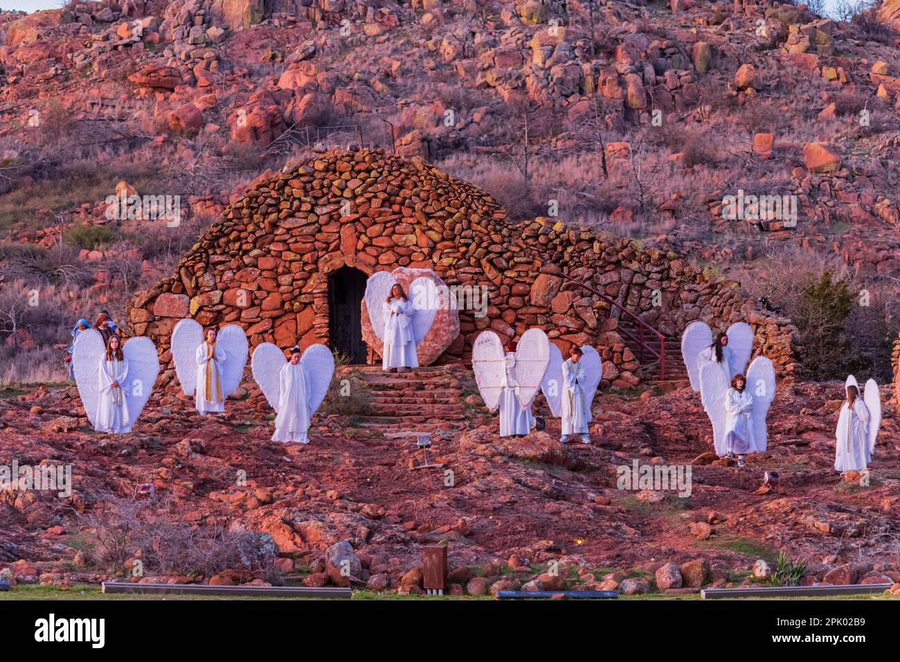 Oklahoma, APR 1 2023 - People preparing for the easter Pageant at ...