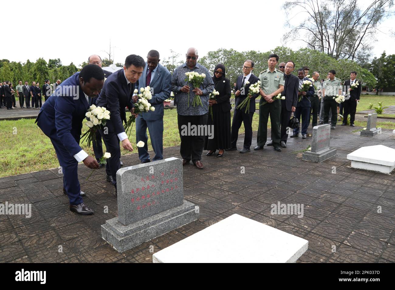 Dar Es Salaam, Tanzania. 3rd Apr, 2023. People lay flowers during a ...