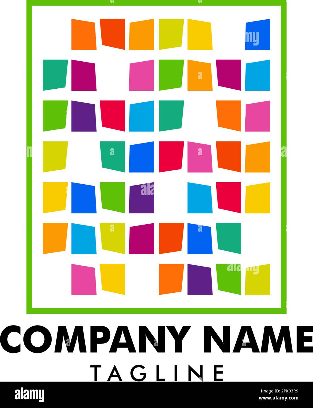 Abstract Rectangle Mosaic Logo Design Template Stock Vector Image & Art ...