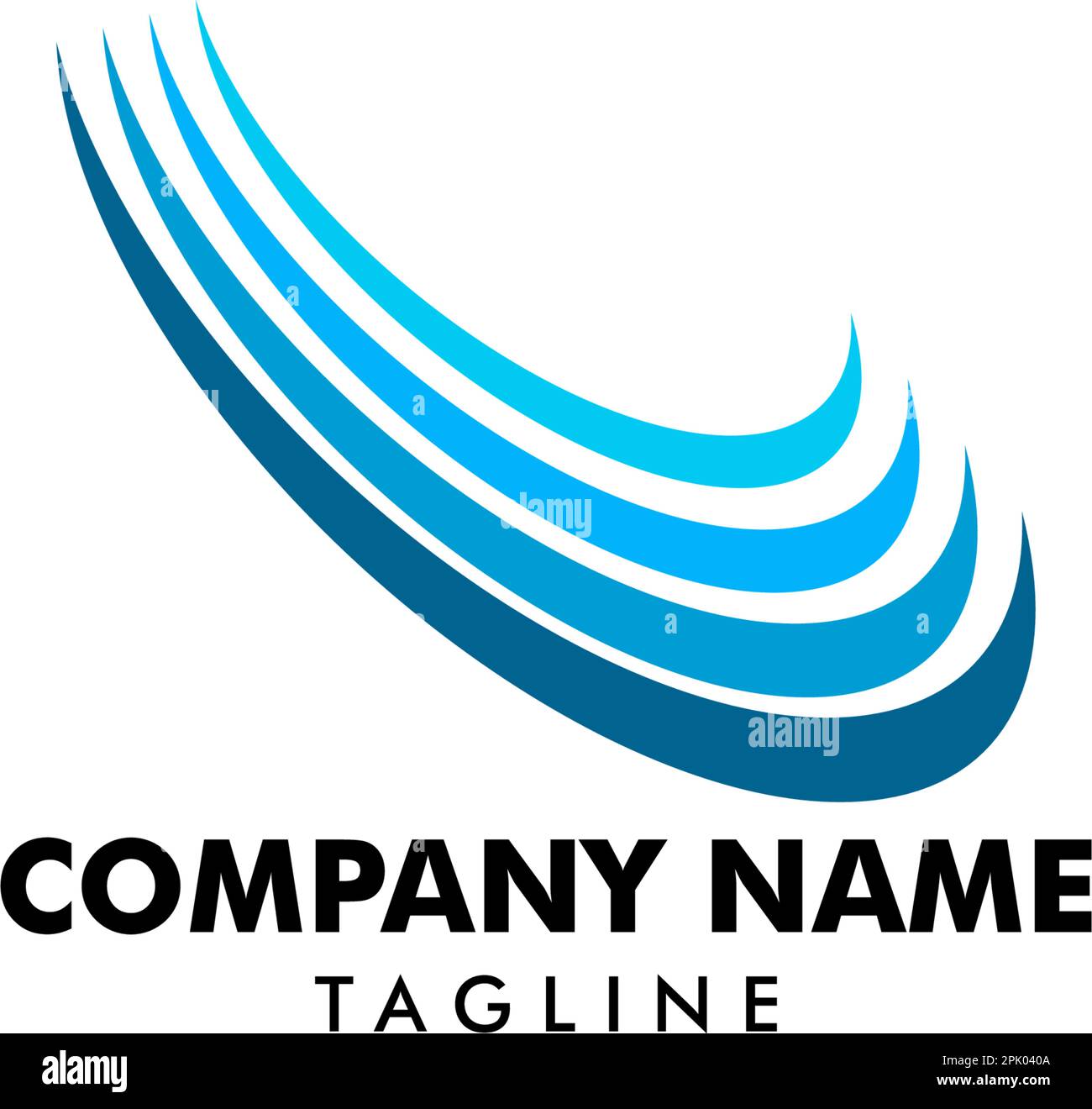 Abstract trendy curve of wave in swoosh style vector logo design Stock ...