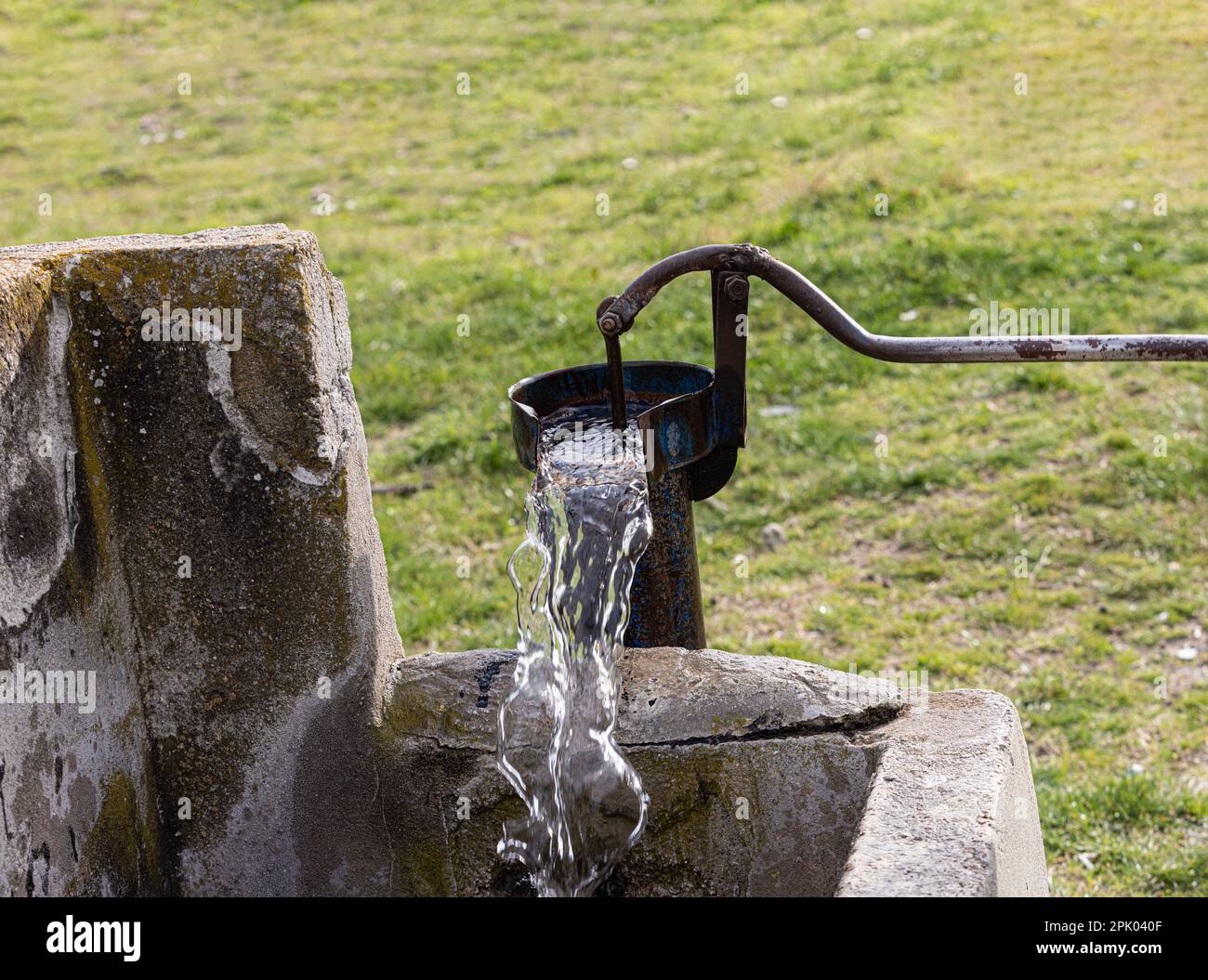 Old pump used to extract water from the field in Turkey. Retro well ...