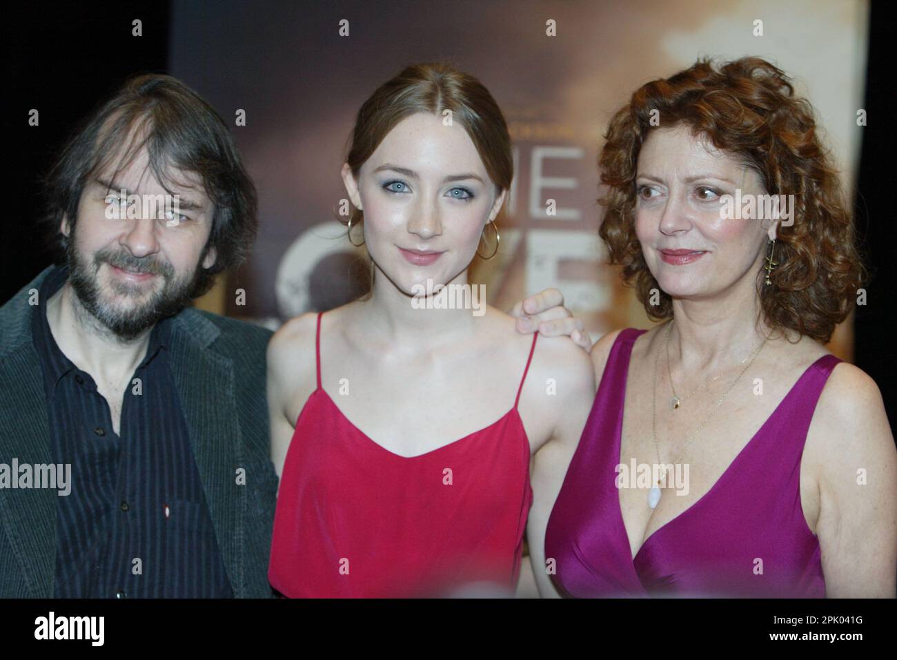 (l-r) Peter Jackson, Saoirse Ronan and Susan Sarandon The premiere of ...