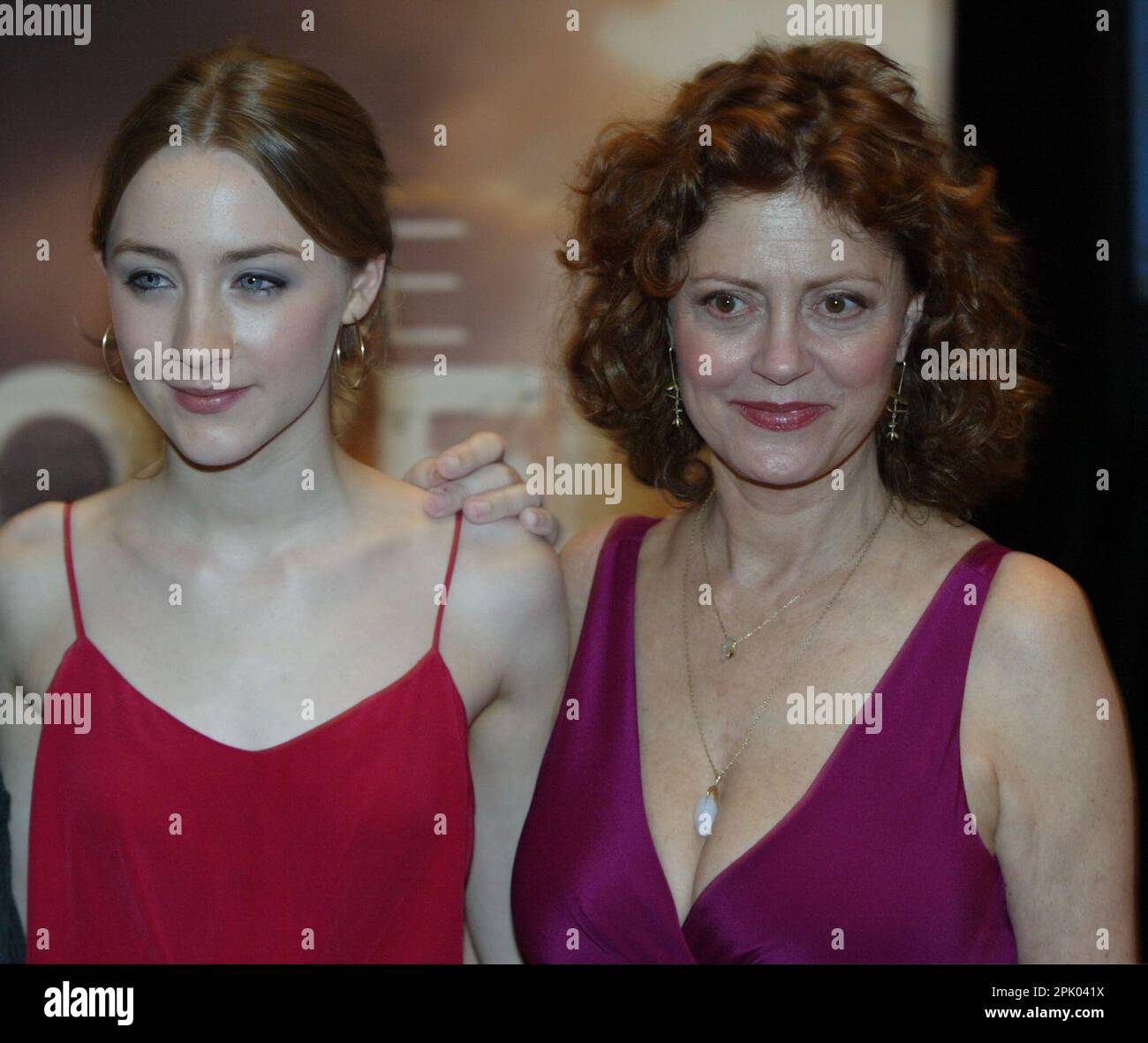 Saoirse Ronan (left) and Susan Sarandon The premiere of 'The Lovely ...