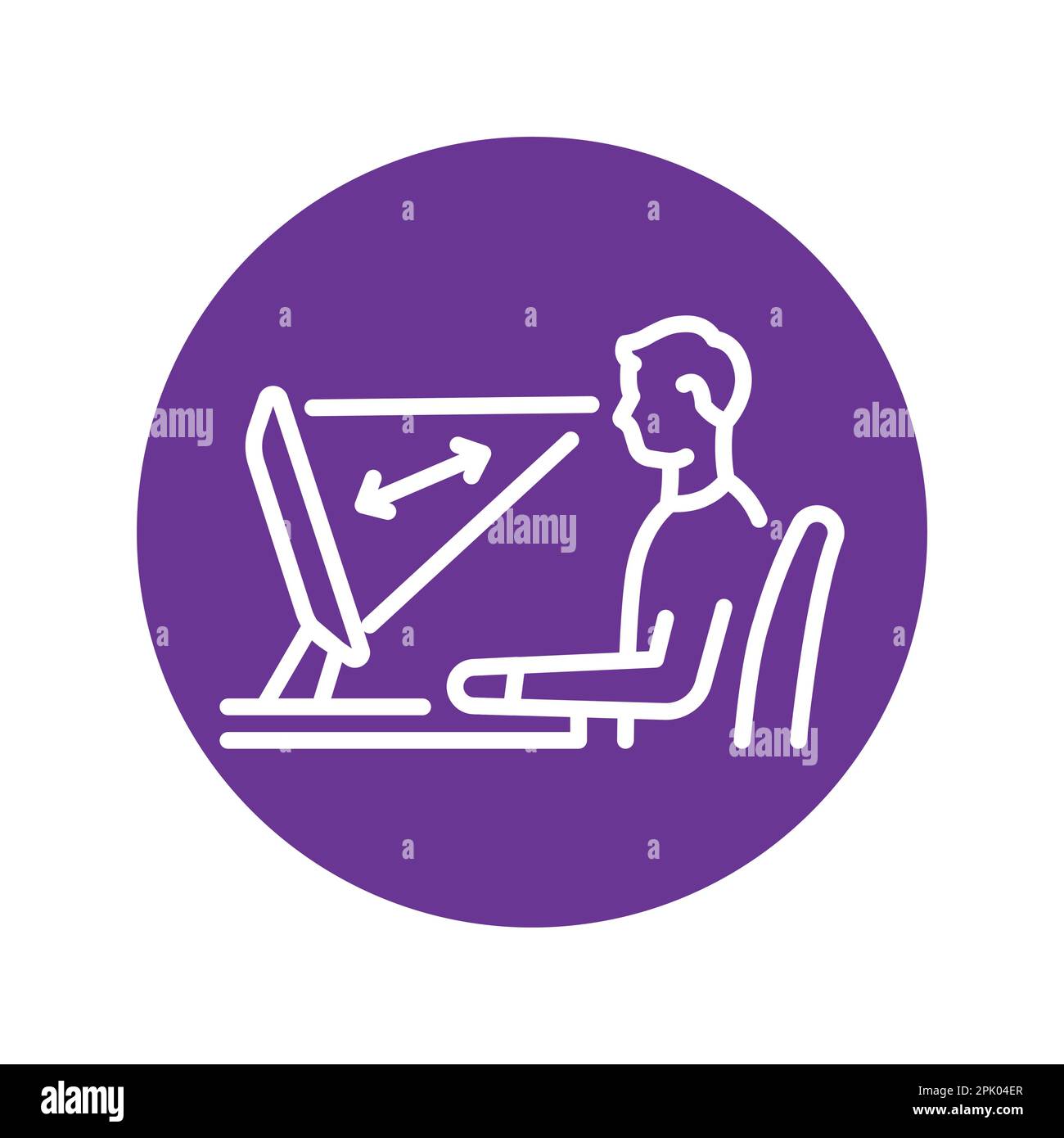 Correct distance to screen olor line icon. Pictogram for web page Stock ...