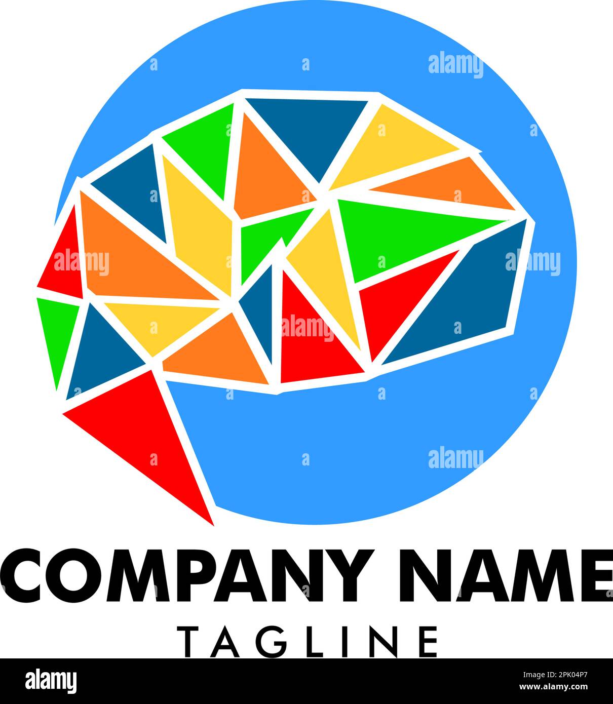 Abstract brain logo with mosaic crystal style Stock Vector Image & Art ...