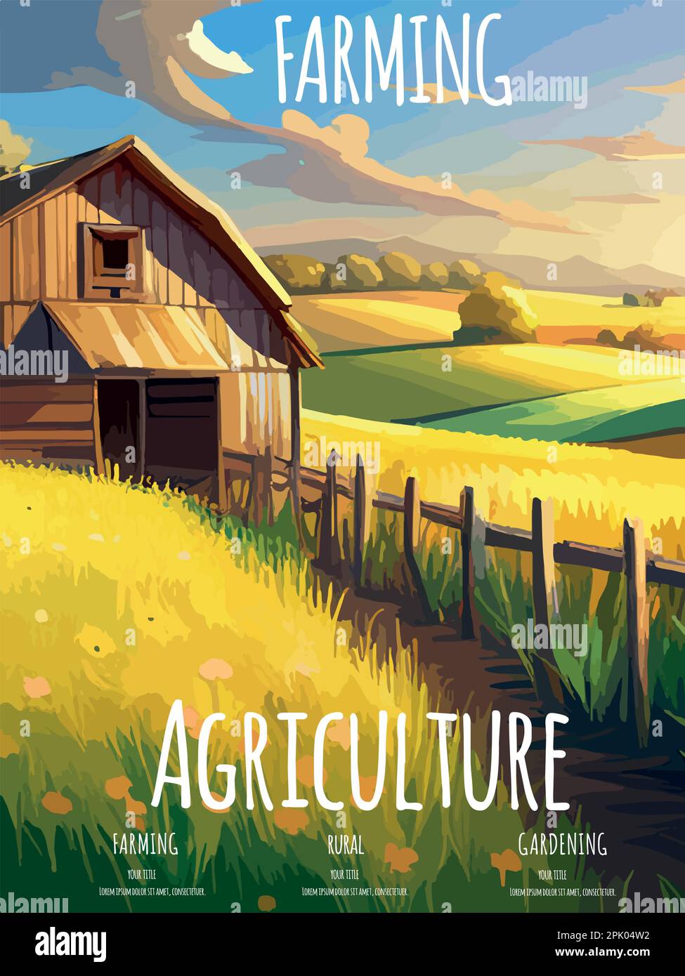 Empty fields landscape Stock Vector Images - Alamy