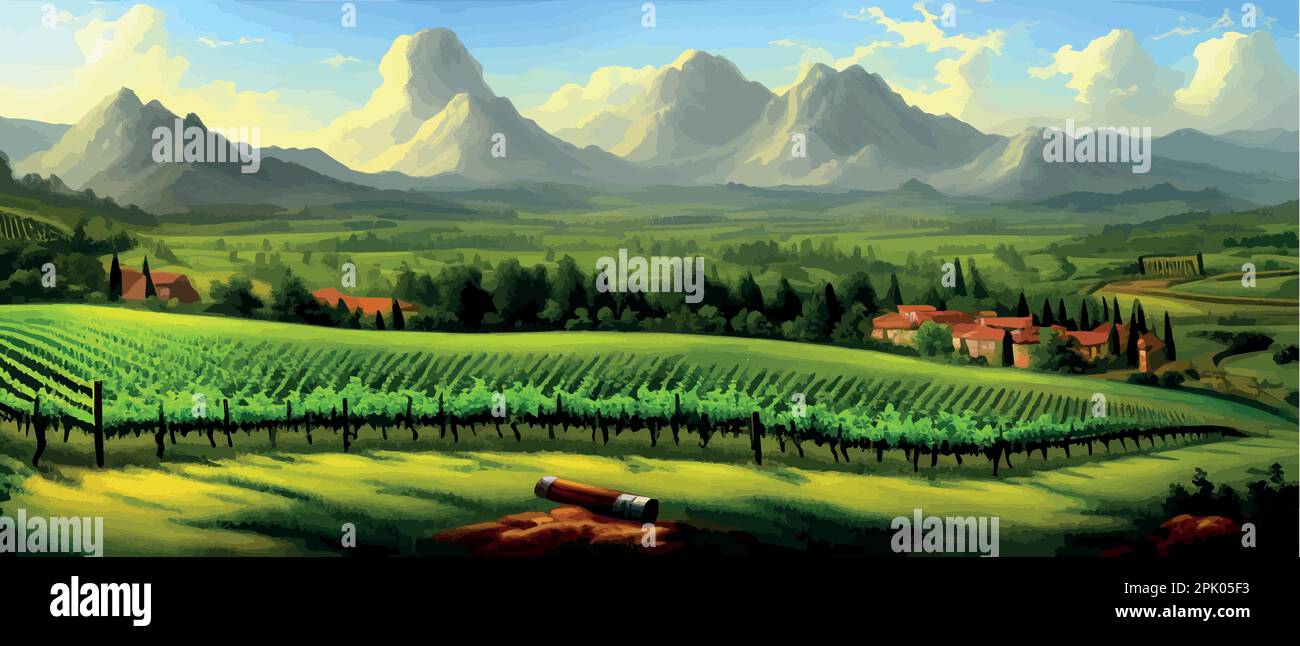 Vineyard vegetation Stock Vector Images - Alamy