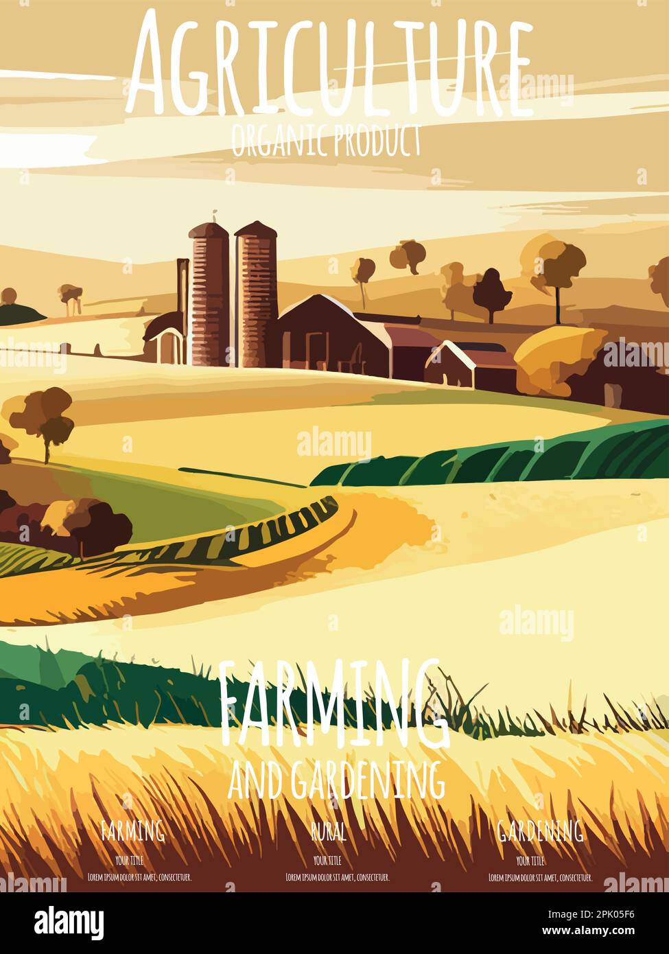 Empty fields landscape Stock Vector Images - Alamy