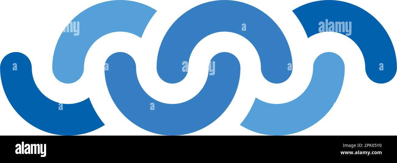 blue chain link connection logo icon symbol design Stock Vector Image ...