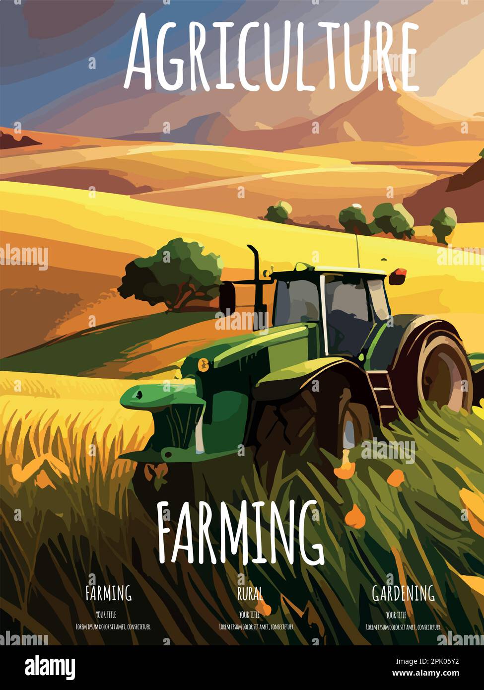 Empty fields landscape Stock Vector Images - Alamy