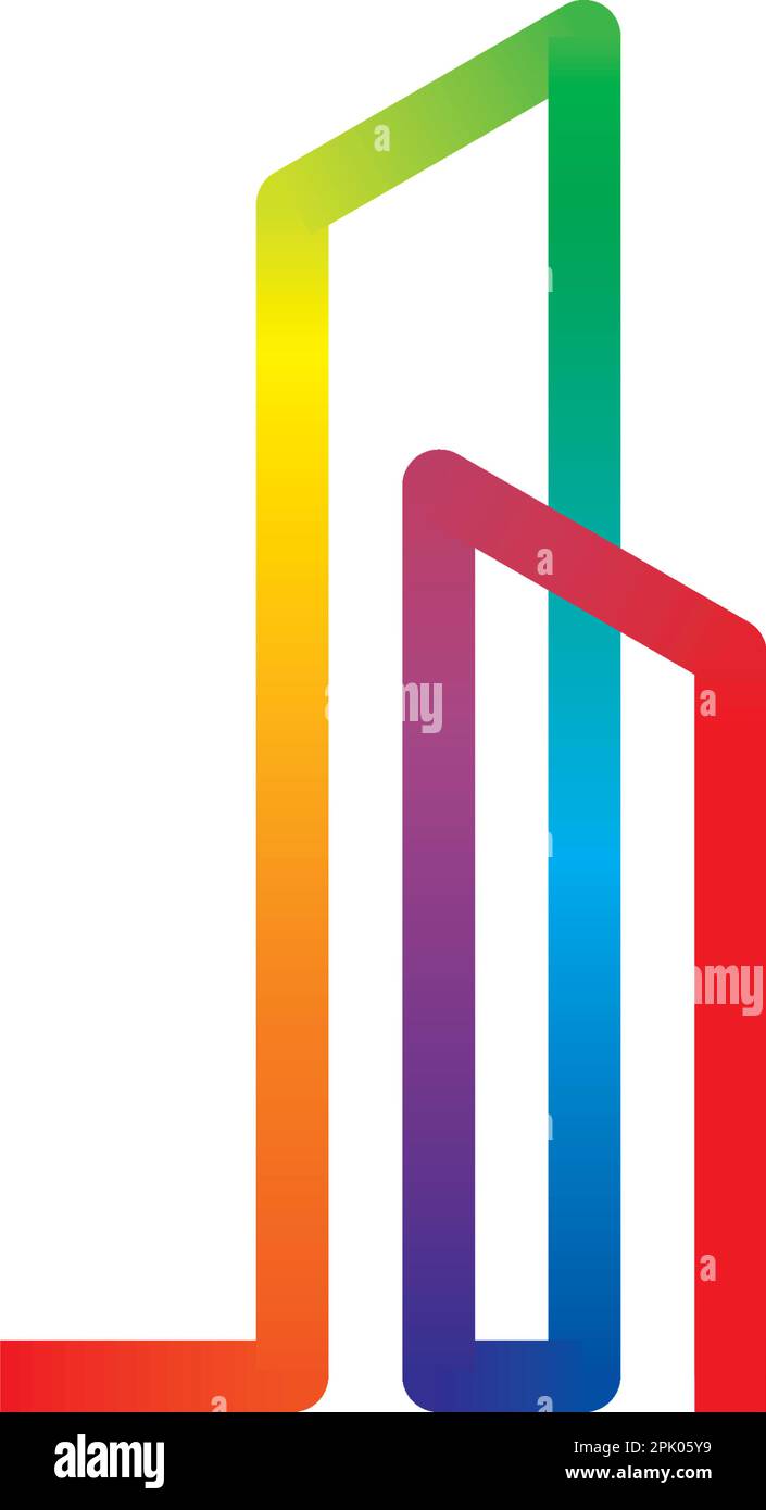 building icon colorful line logo vector design Stock Vector Image & Art ...