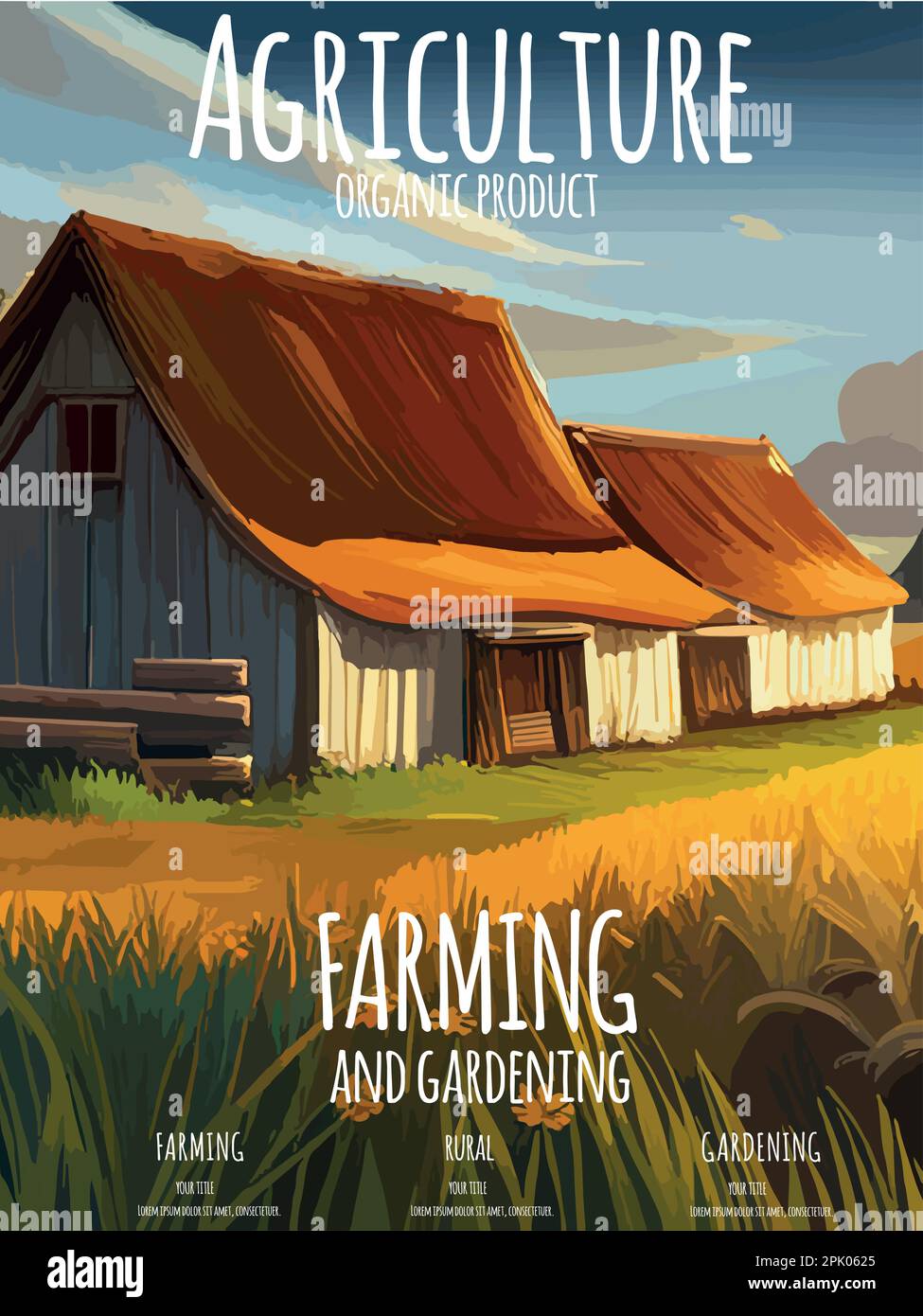 Empty fields landscape Stock Vector Images - Alamy