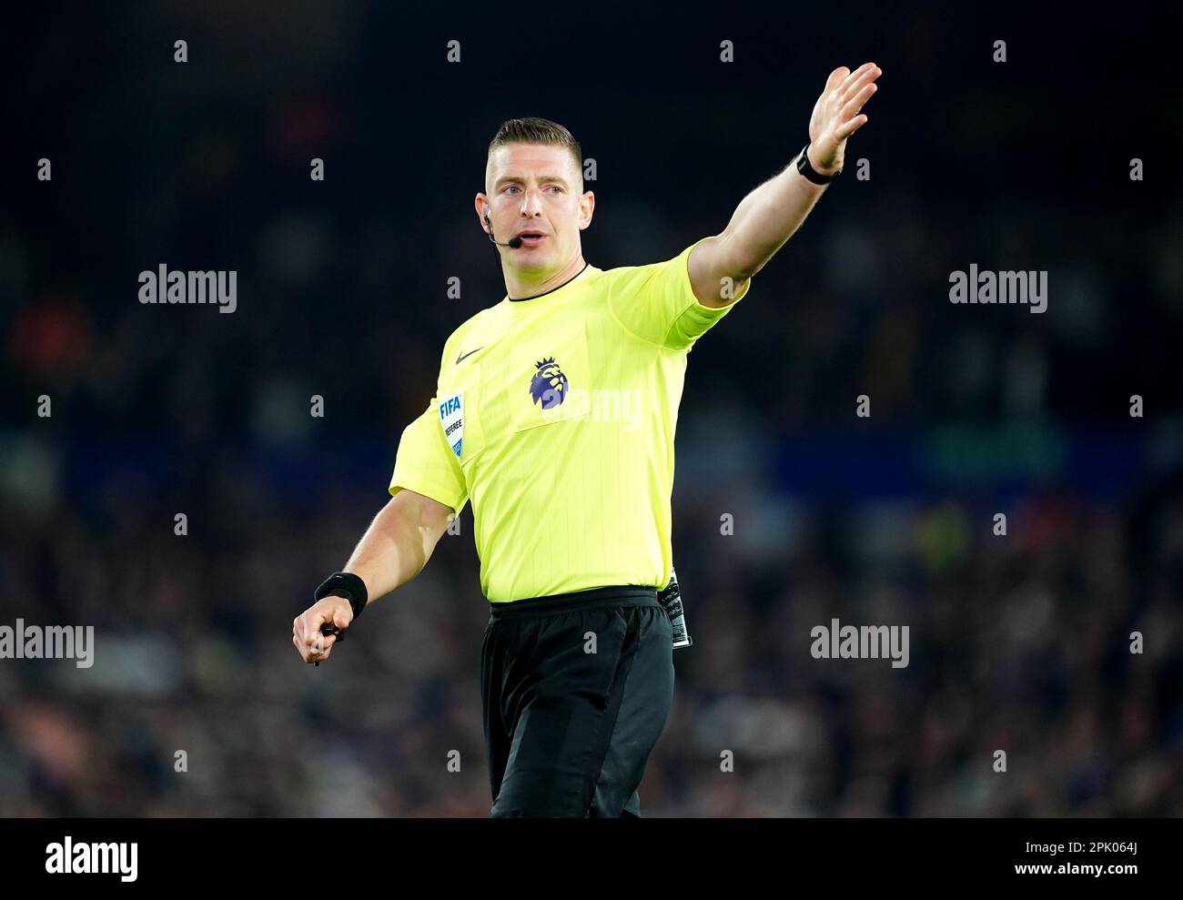 Referee Robert Jones during the Premier League match at Elland Road ...