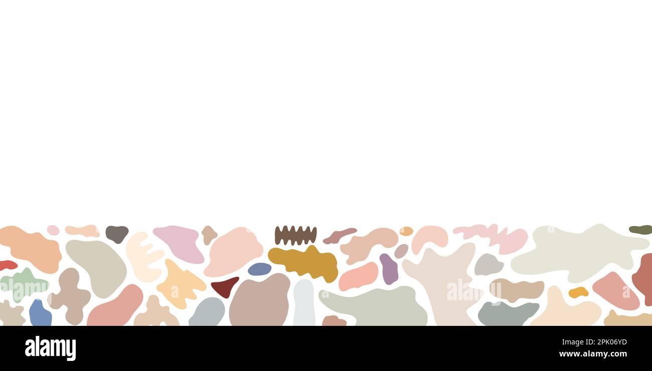 Abstract shapeless forms horizontal border vector illustration, cut out ...