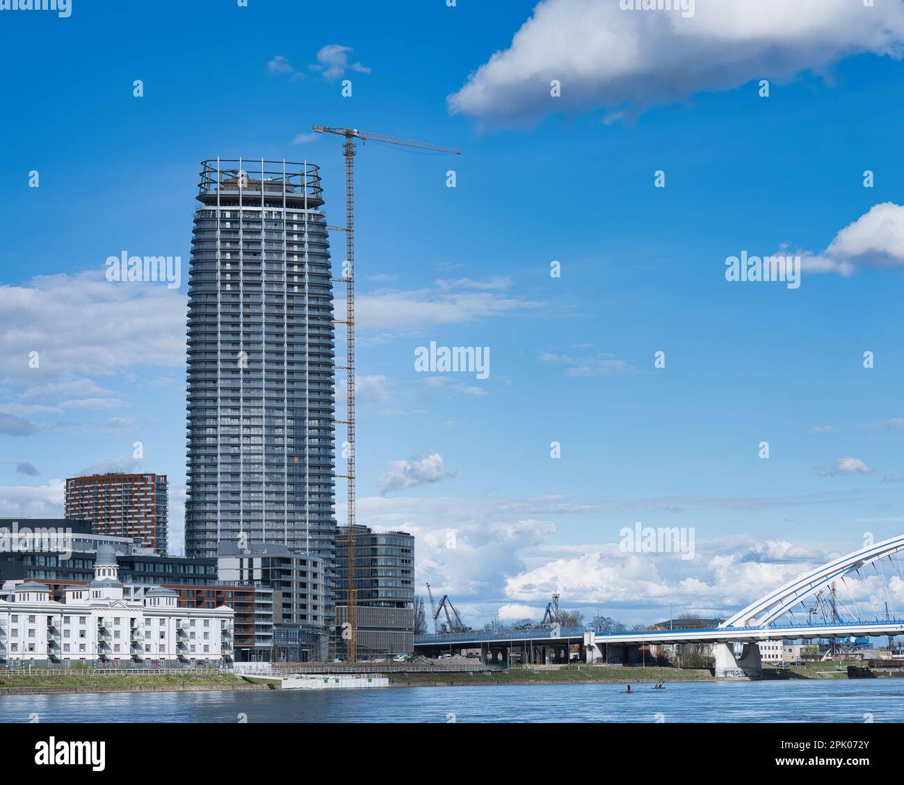 The tallest skyscraper in slovakia in bratislava near the danube river ...