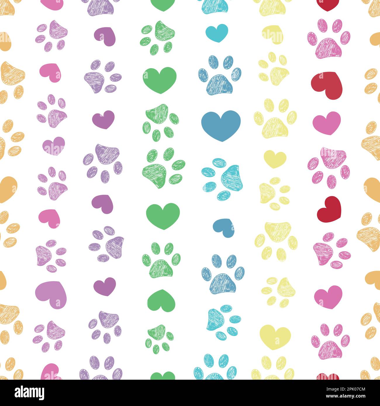 Rainbow colors seamless paw prints pattern Stock Vector Image & Art - Alamy