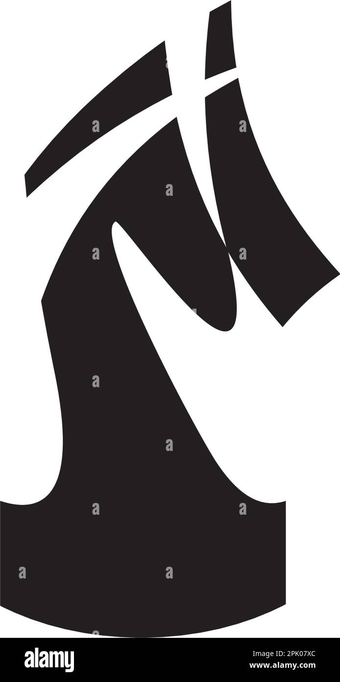 chess knight stylized black logo vector design Stock Vector Image & Art ...