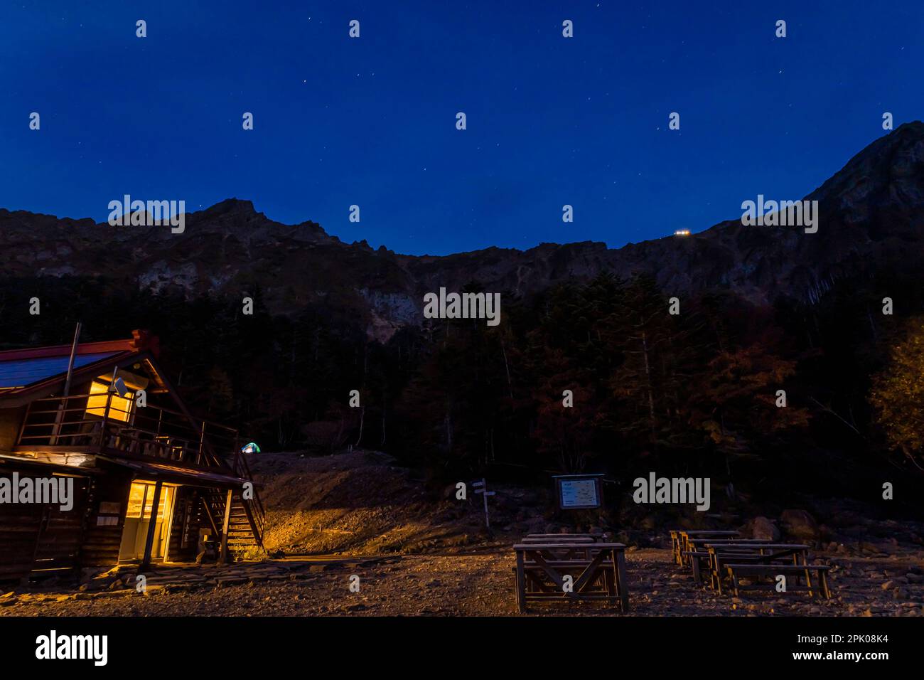 Yatsugatake mountains range, night scene from Gyojagoya(Gyoja cottage ...