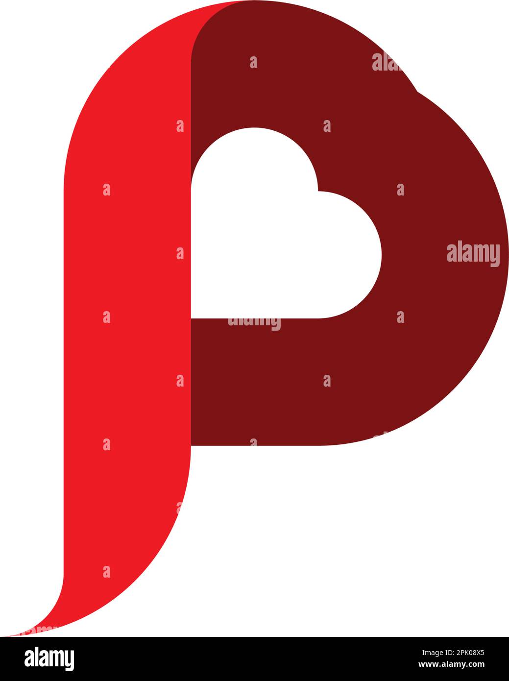 red letter p with heart logo vector design Stock Vector Image & Art - Alamy