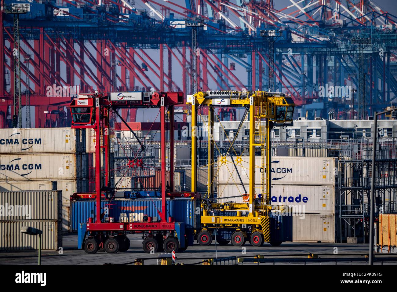 Container terminal in the seaport of Bremerhaven, Eurogate Container ...