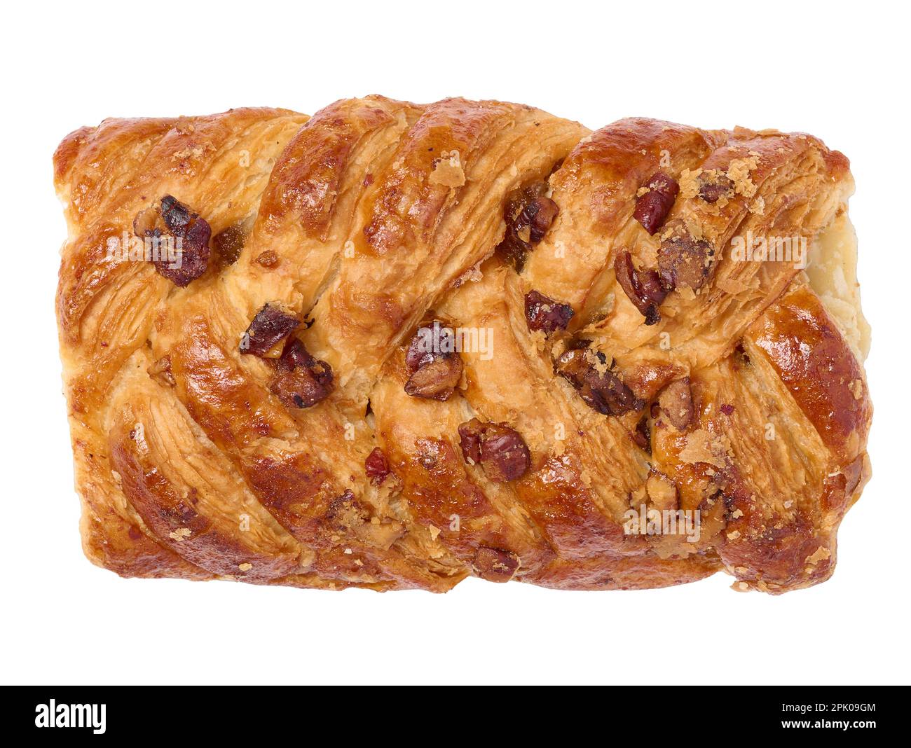 Rectangular pastry made from puff pastry with maple syrup and pecan ...