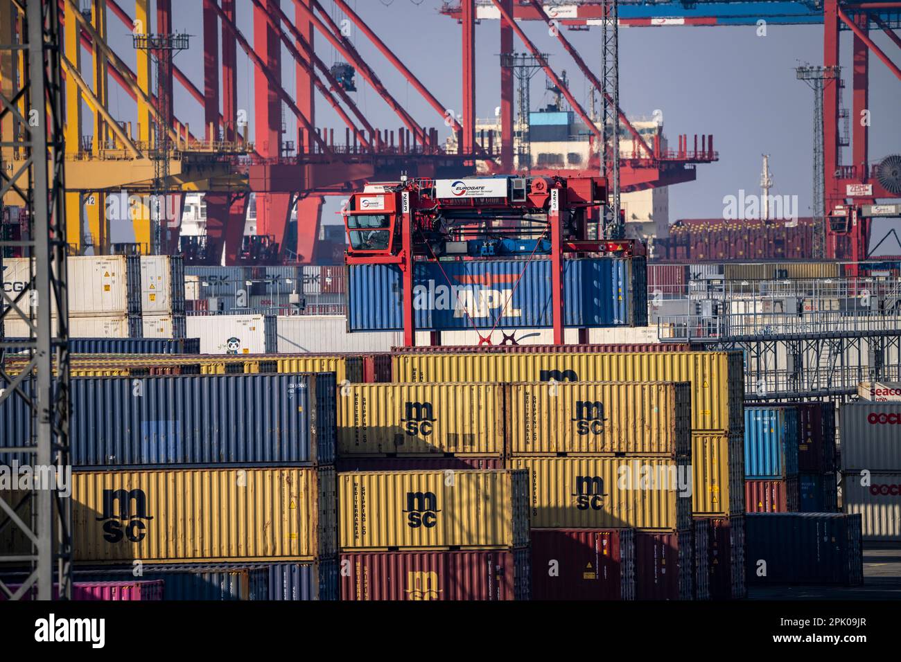 Container terminal in the seaport of Bremerhaven, Eurogate Container ...