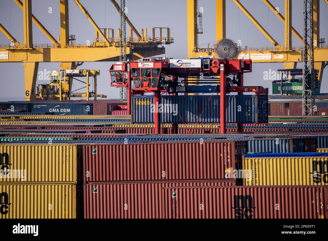 Container terminal in the seaport of Bremerhaven, Eurogate Container ...