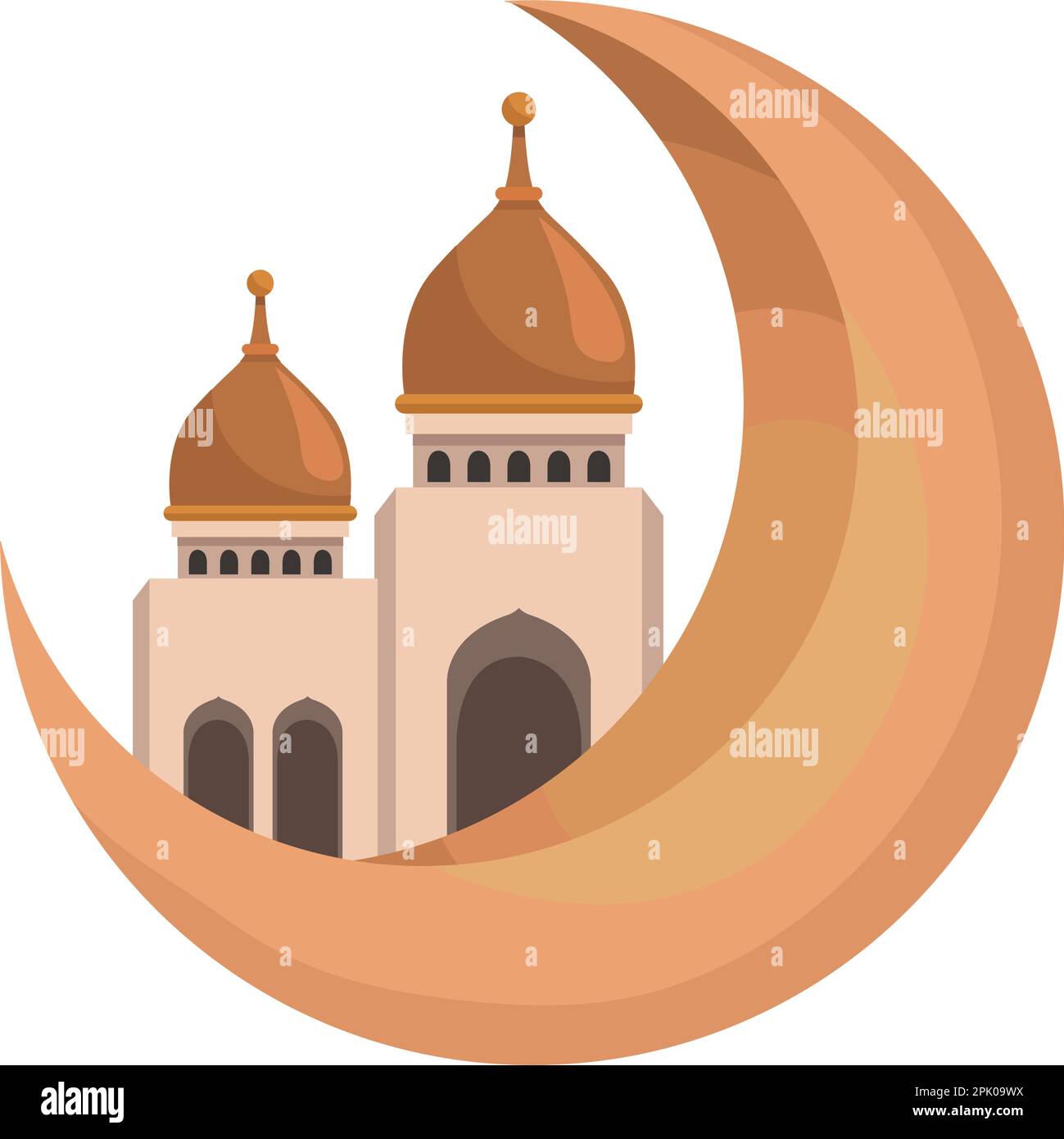 muslim mosque in crescent moon Stock Vector Image & Art - Alamy