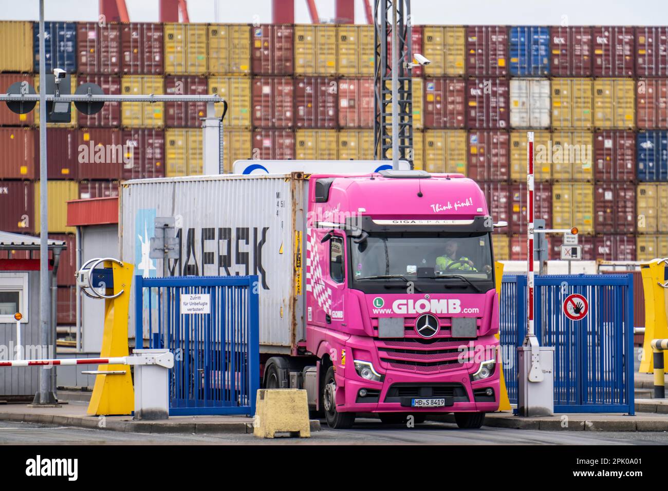 Entrance and exit for container trucks, to the MSC container terminal ...