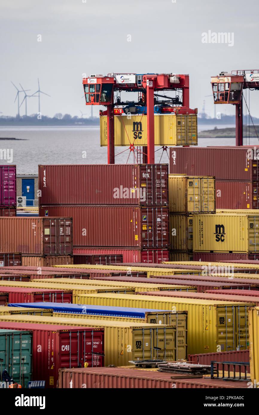 Container terminal in the seaport of Bremerhaven, Eurogate Container ...