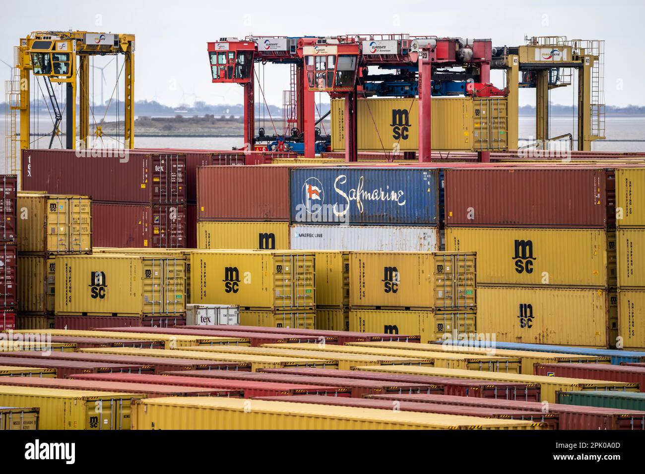 Container terminal in the seaport of Bremerhaven, Eurogate Container ...