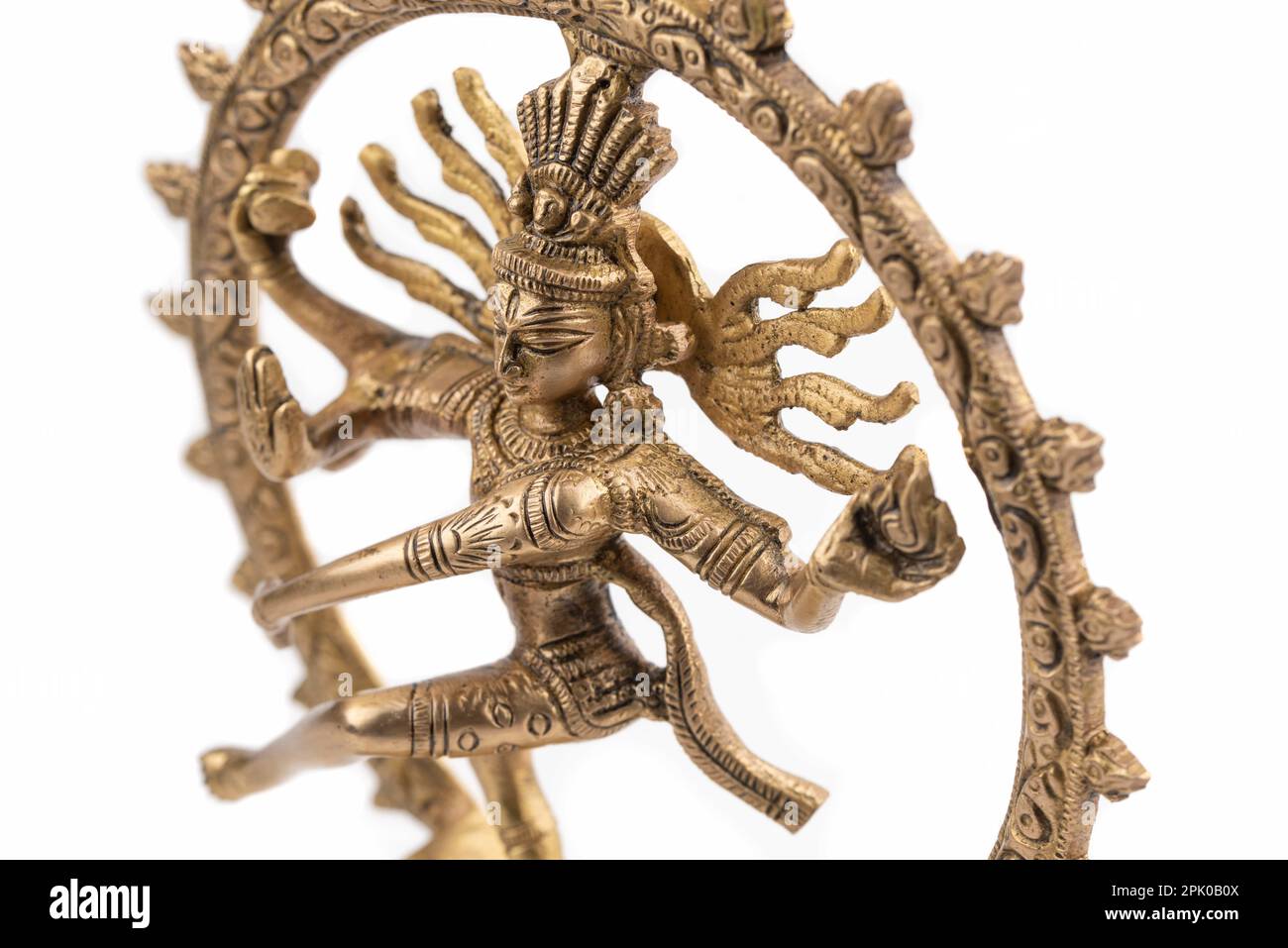 Closeup of Shiva Nataraj or Dancing Shiva brass statue isolated on ...