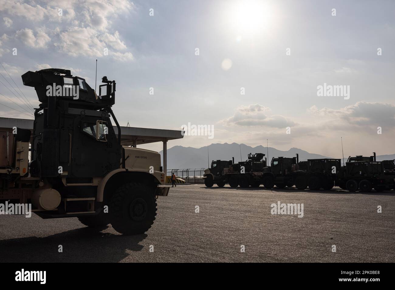 U.S. Marines with 3rd Landing Support Battalion prepare to depart the ...