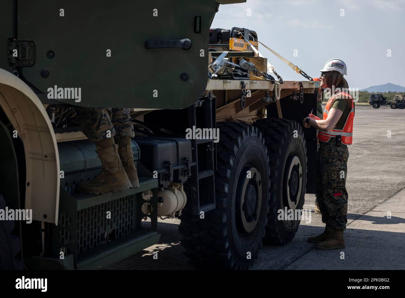 U.S. Marine Corps Lance Cpl. Logan Ivey, a landing support specialist ...